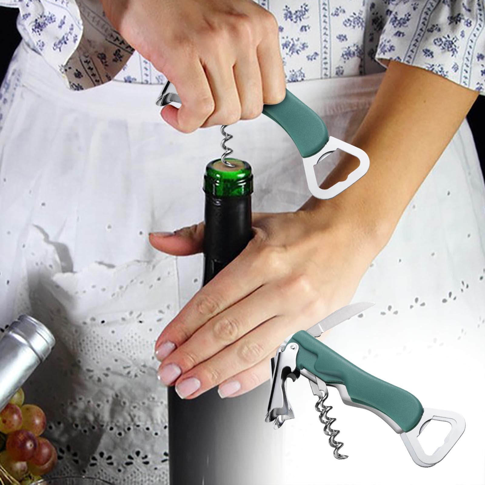 Yoziaaoa 3 Pcs 3-in-1 Multifunction Wine Opener, Portable Corkscrew ...