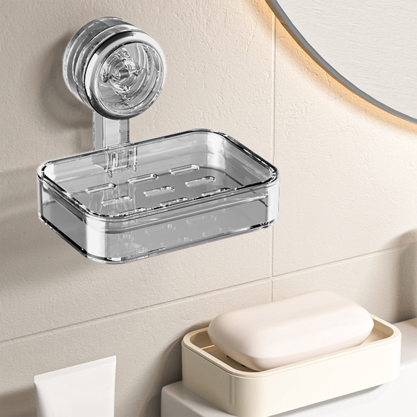 Yoziaaoa 3 Pcs Wall Mounted Soap Dispenser with Strong Suction Cup Base ...