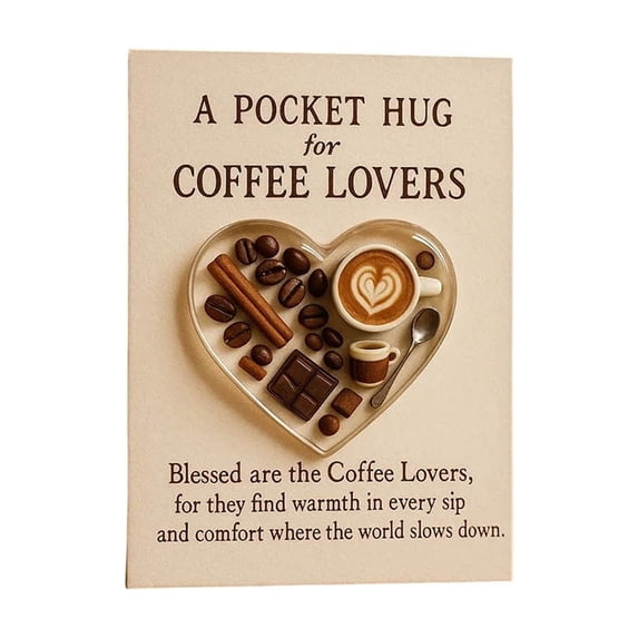Yoziaaoa 4 Pcs Coffee Pocket Heart, Kitchen Decor Gift Card, Themed ...