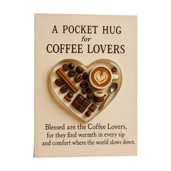 Yoziaaoa 5 Pcs Coffee Pocket Heart, Kitchen Decor Gift Card, Themed ...