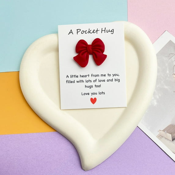 Yoziaaoa 5 Pcs Cute Bow Pocket Card, Blessing Message Sticker for Phone ...