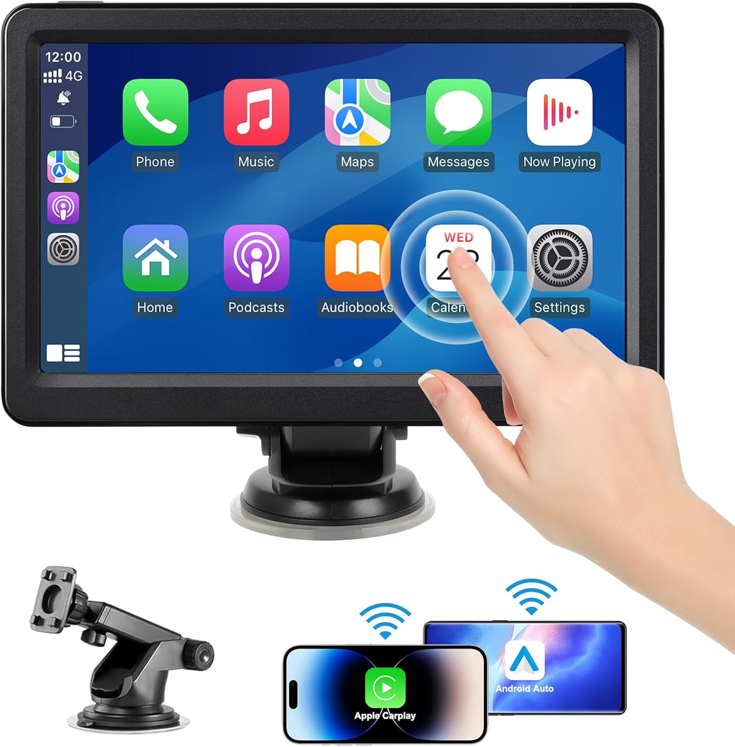 Yrevtm Carplay for Apple Portable Car Screen: Easy Setup 7 Inch Android ...