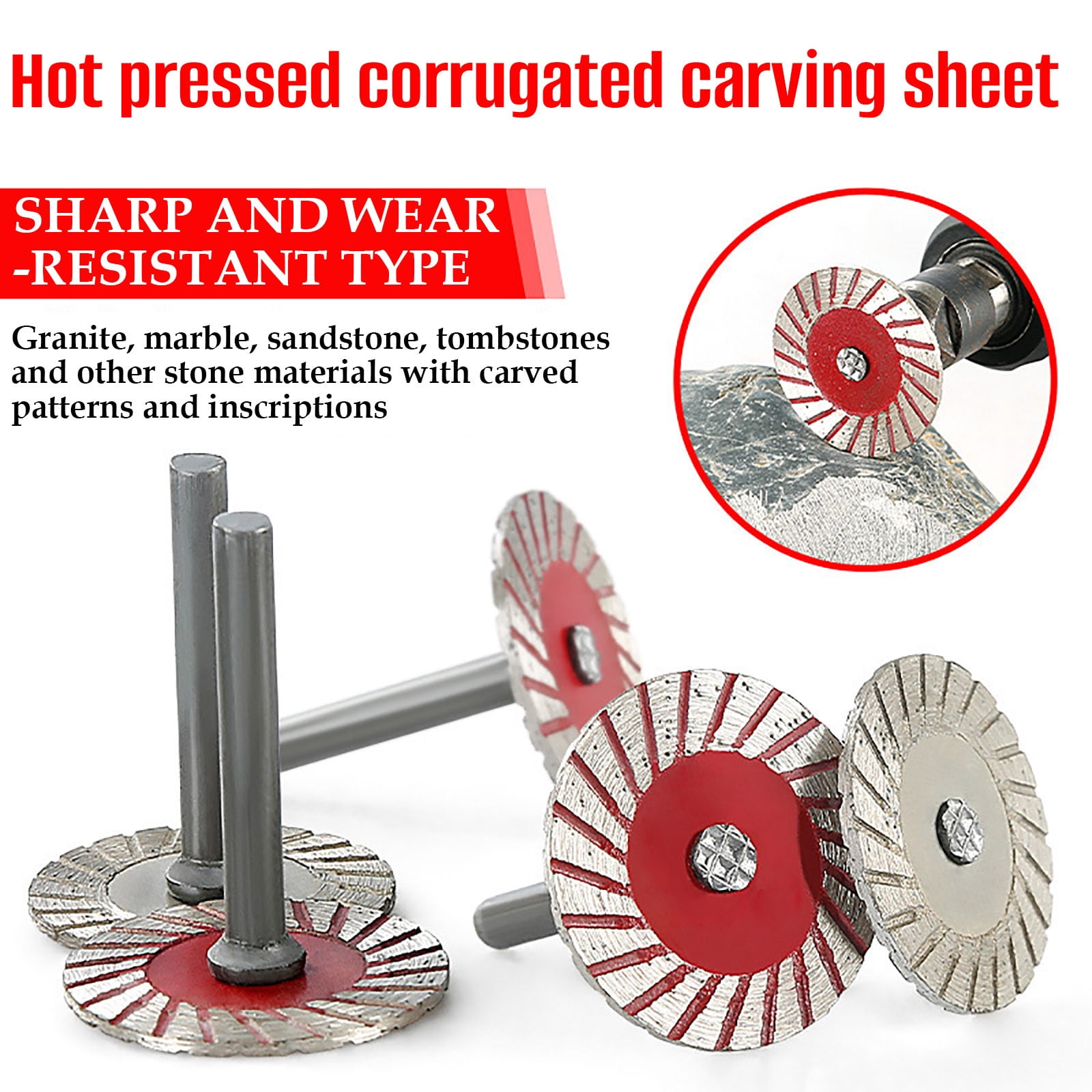 Yrmaups 2Pcs Corrugated Carving Piece, 40mm Metal Grinding Disc with ...