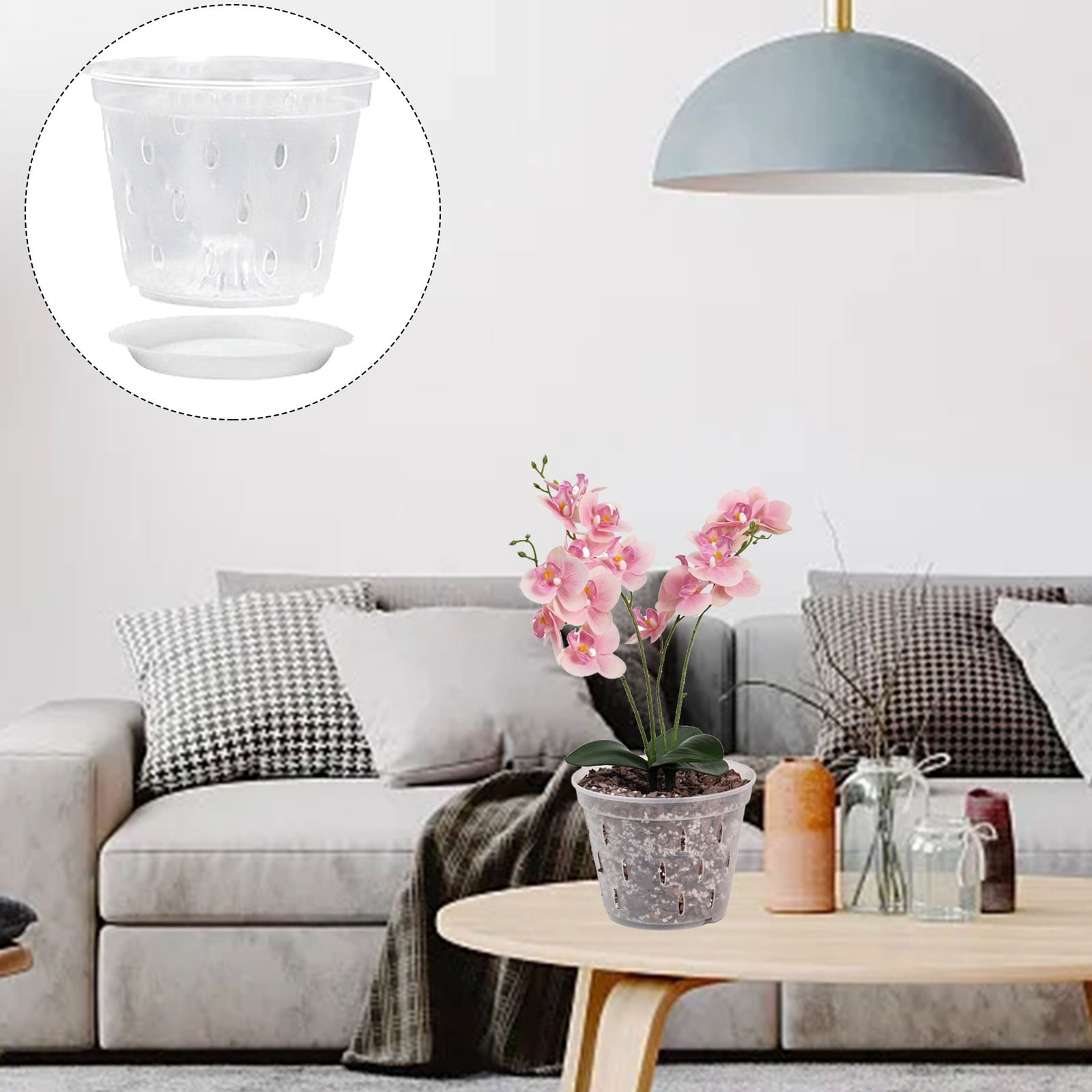 YruYptpaln 5 Inch Phalaenopsis Planter Clear Orchid Planter Root ...