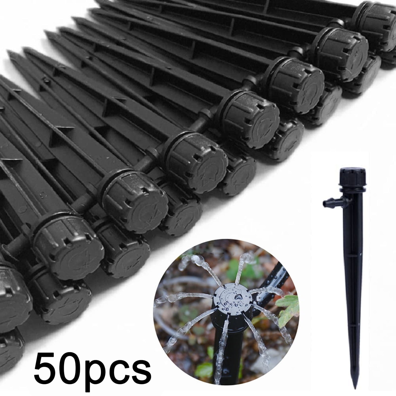 YruYptpaln Adjustable 50PCS Irrigation Emitters 360 Water System For ...