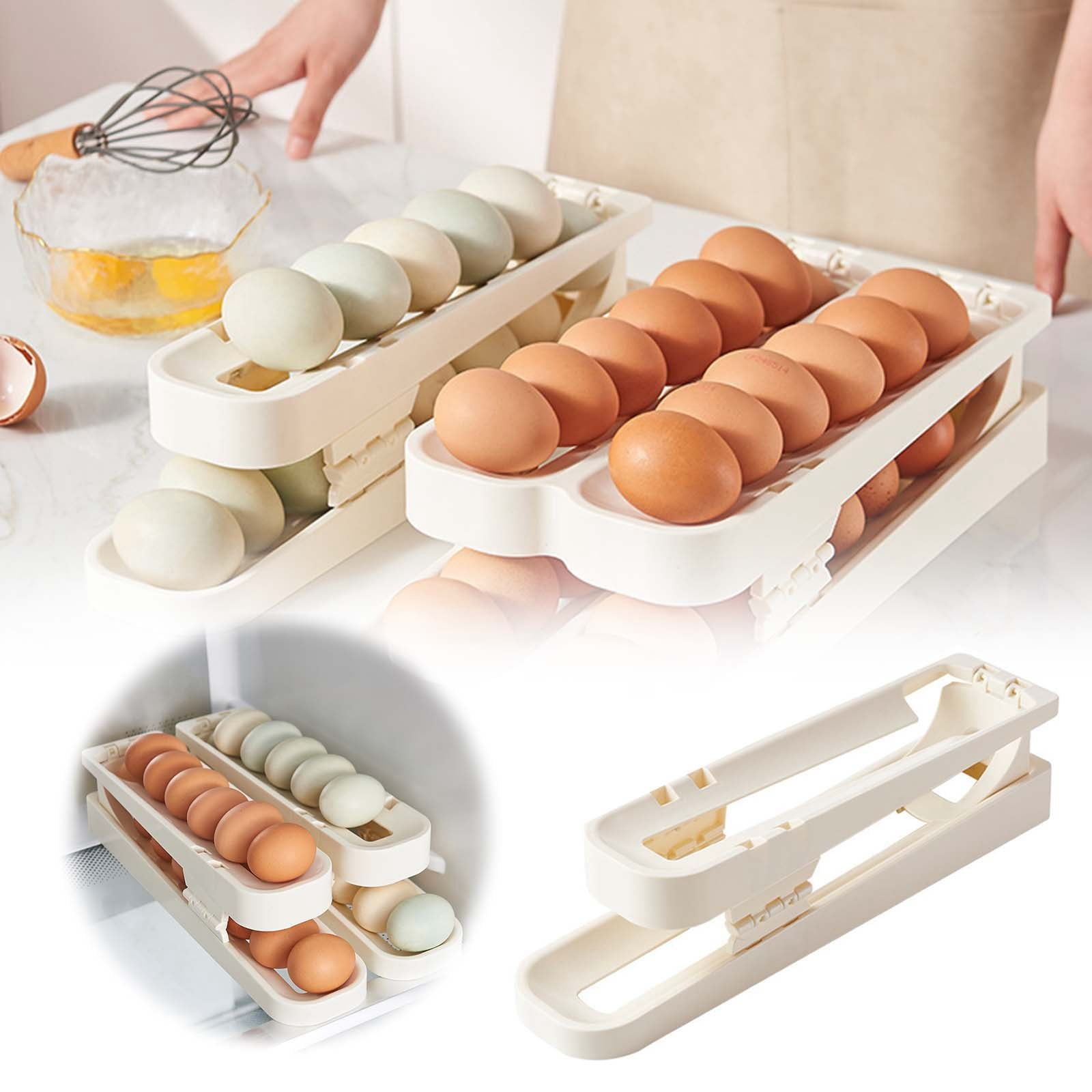 YruYptpaln Automatic Egg Tray | Rolling Egg Dispenser | Refrigerator ...