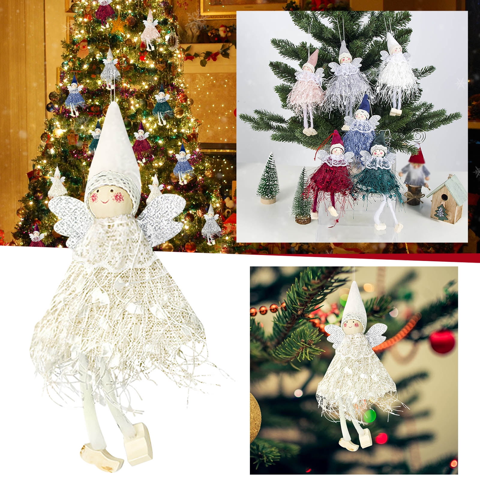 YruYptpaln Christmas Tree Ornaments 19cm Cute Angel Doll Pendants ...