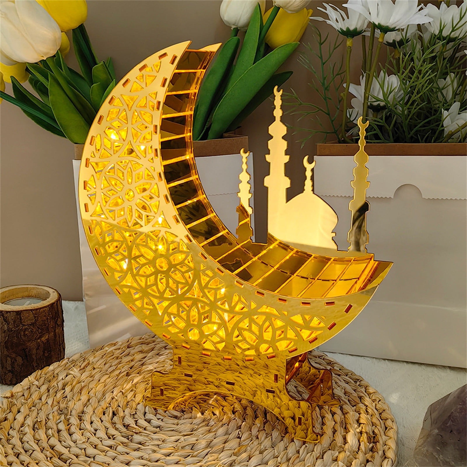 YruYptpaln Garden Ornament DIY National Wind LED Light Table Acrylic ...
