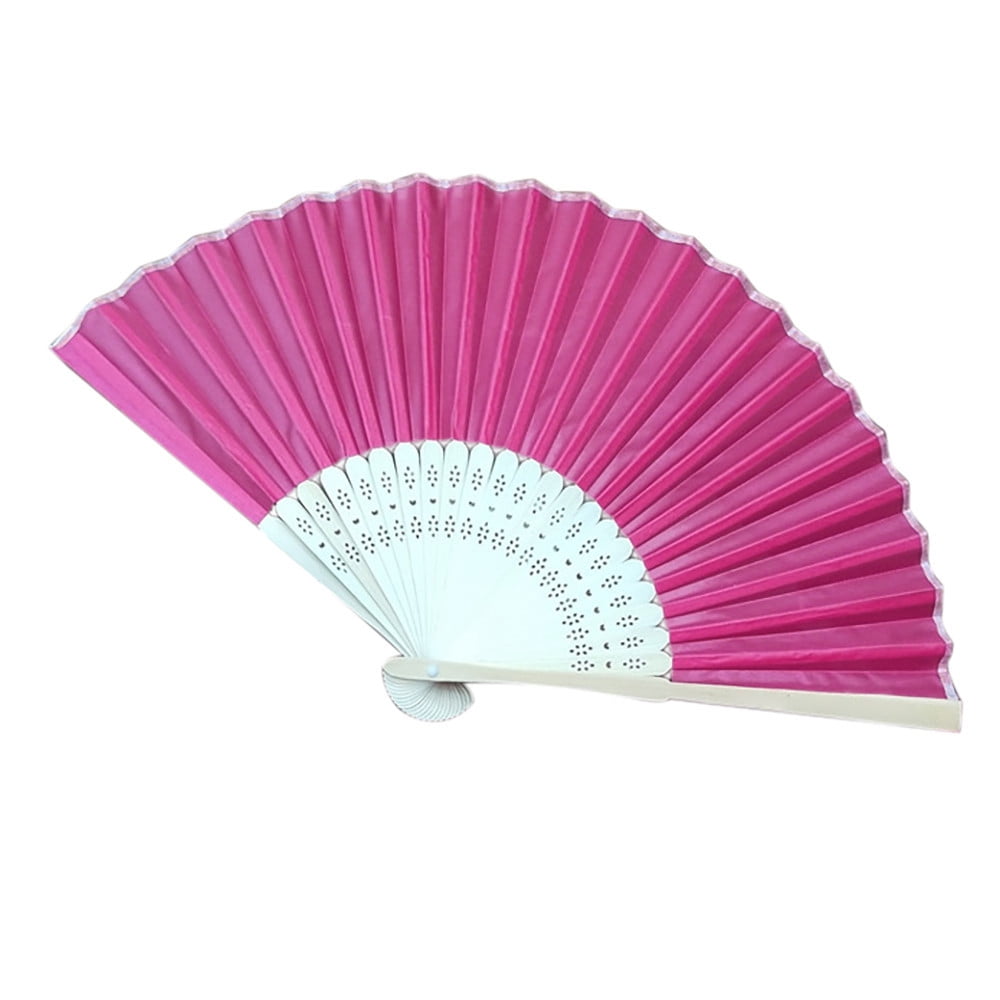 YruYptpaln Hand Held Fan Silk Folding Fan Party Wedding Loud Fan for ...