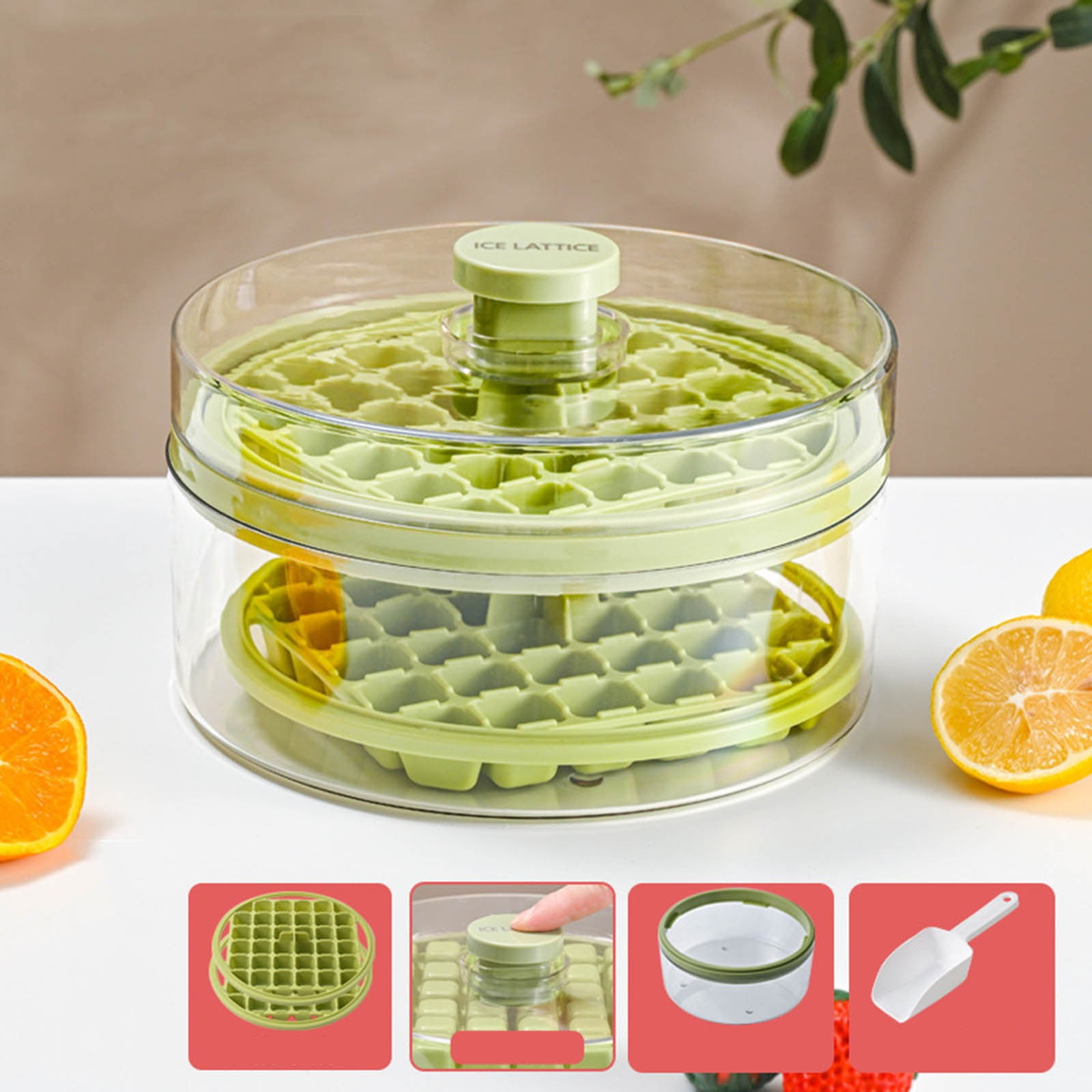 YruYptpaln Ice Cube Ice Cube Easy To Demould Reused Food Grade With Lid ...