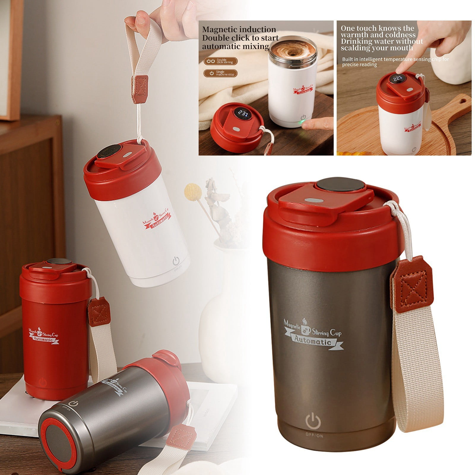 YruYptpaln Mixing Cup Smart Digital Display Coffee Cup 316 Portable ...