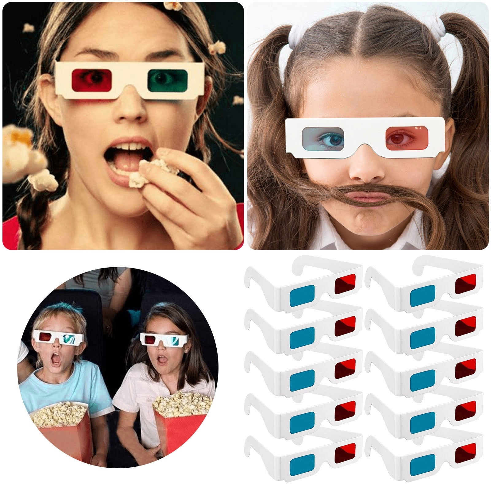 YruYptpaln Paper 3D Stereoscopic Glasses Red And Blue 3D Paper Frame ...