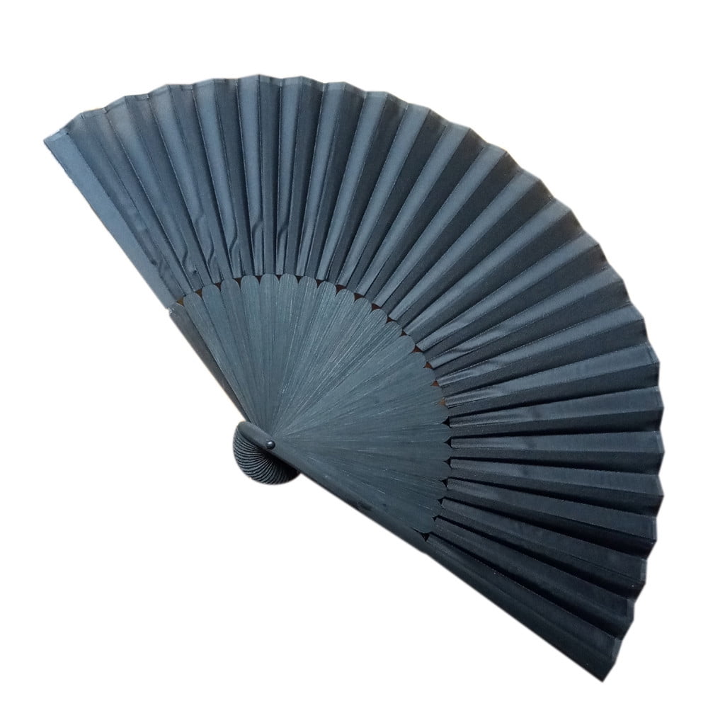 YruYptpaln Pattern Folding Dance Wedding Party Hand Held Black silk Fan ...