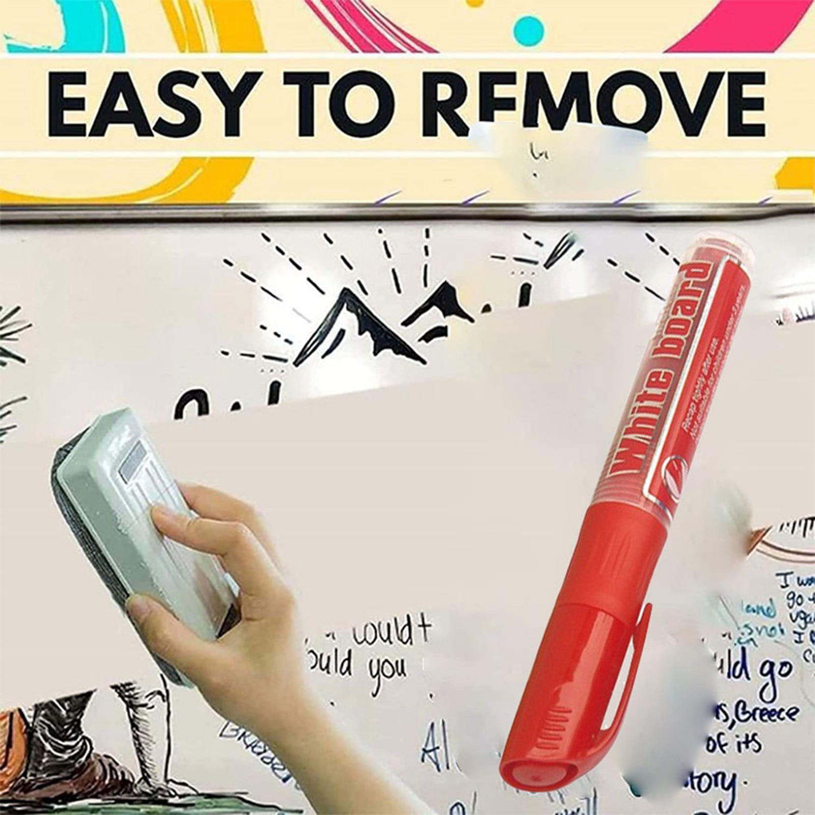 YruYptpaln Pen Whiteboard Pen Can Ink Large Capacity Replaceable Core ...