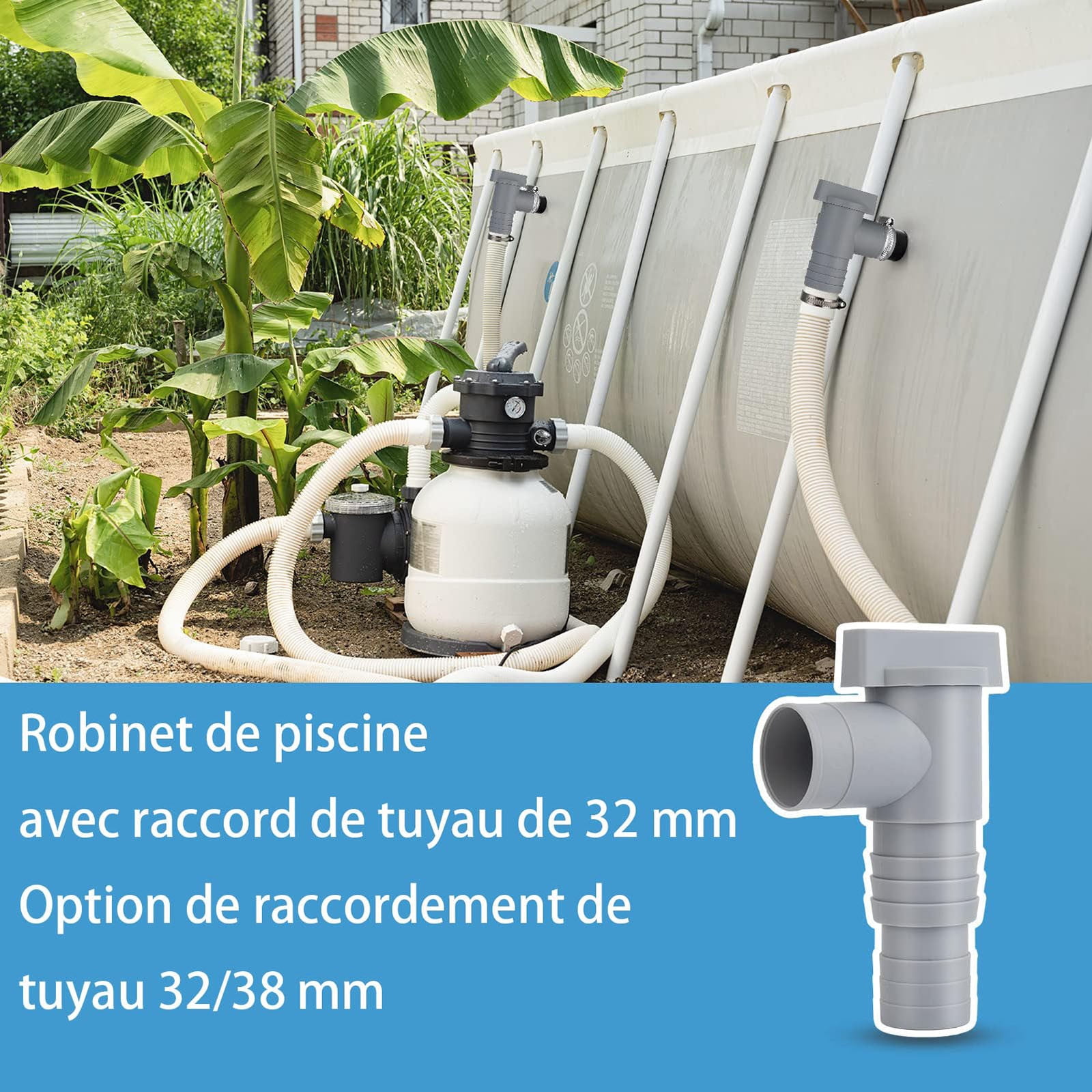 YruYptpaln Swimming Pool Shut Off With 32 38mm Hose Connection Swimming ...