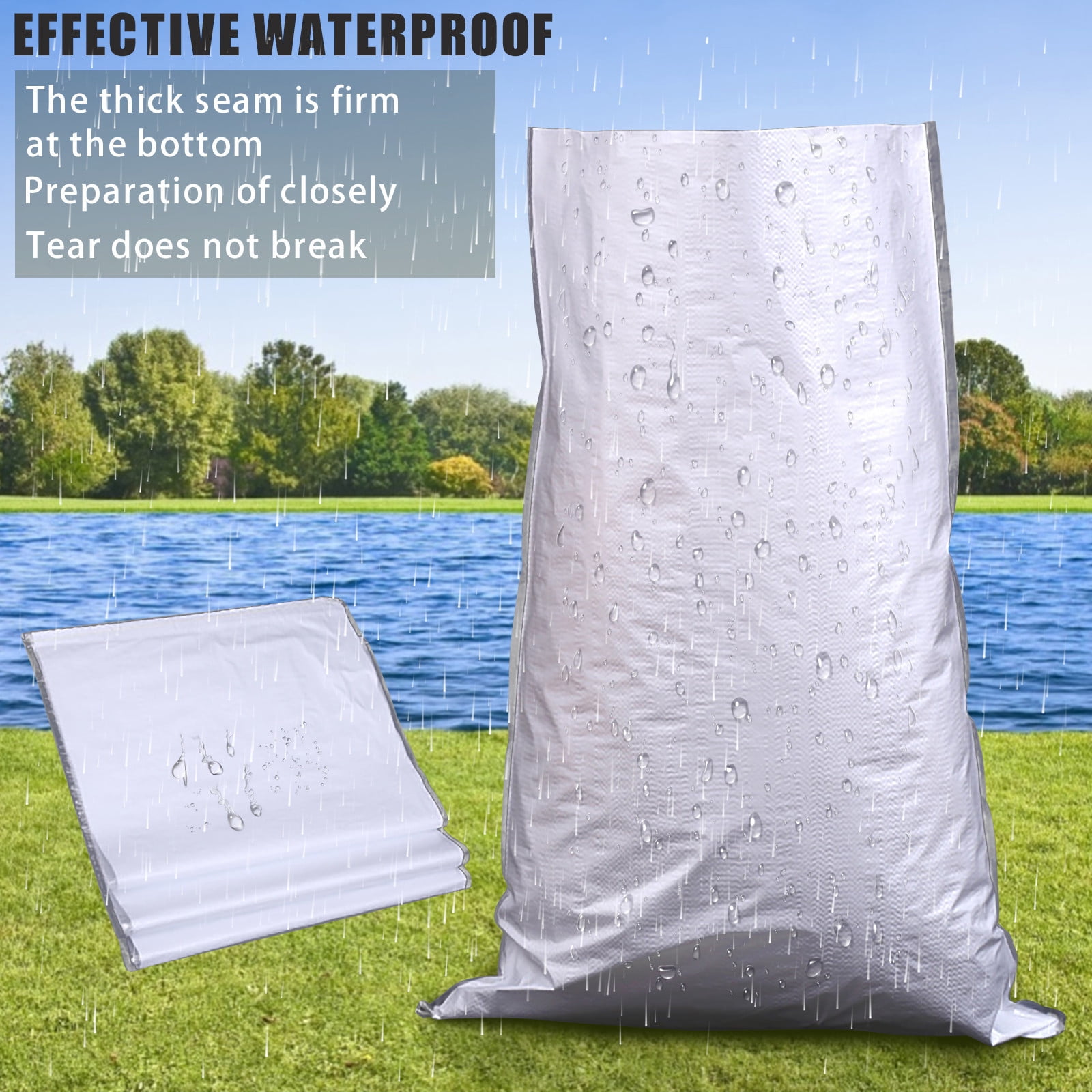 YruYptpaln Thick White Film Woven Bag Flooding Sandbag Packaging ...
