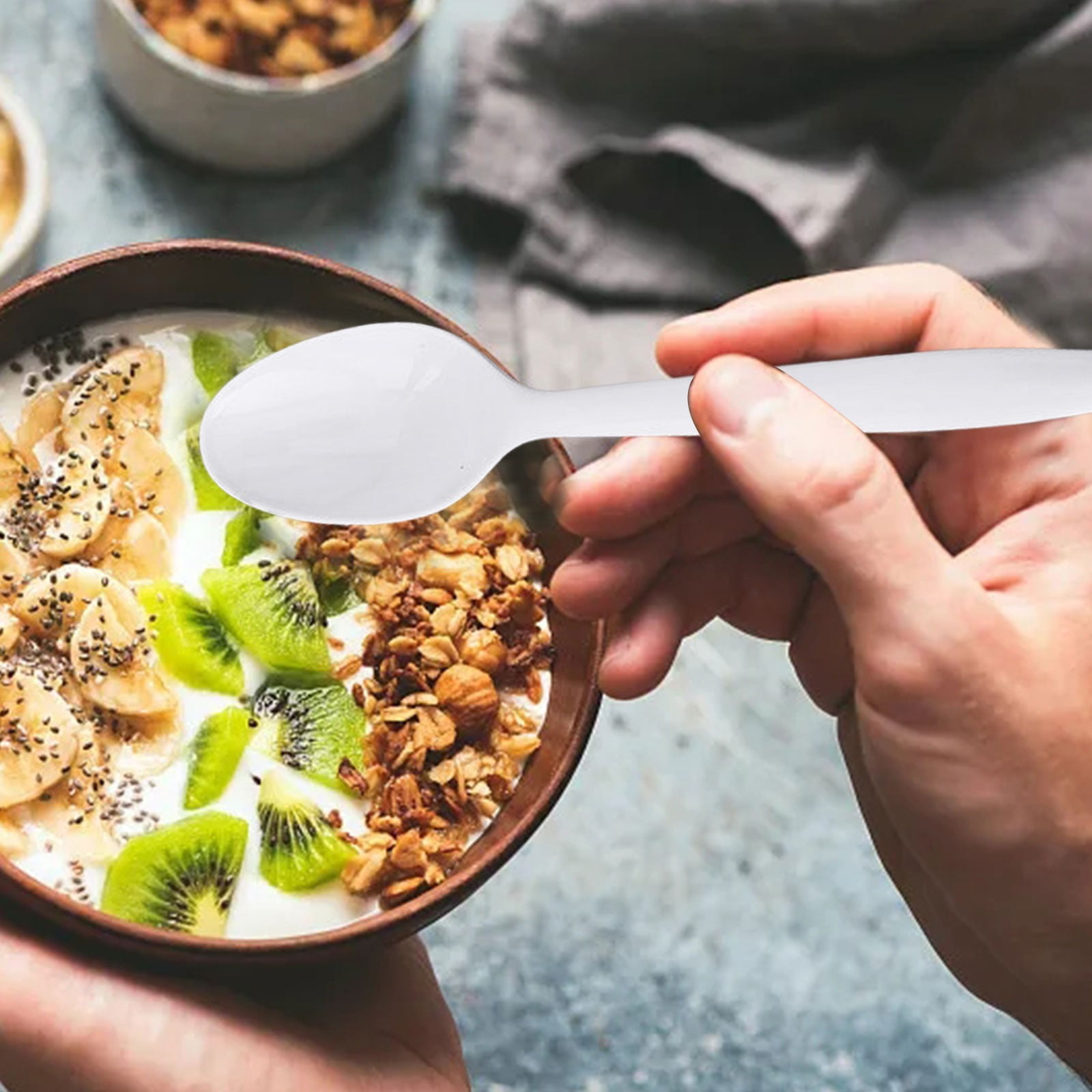 YruYptpaln Thickened Disposable DS1 Large Soup Fruit Ice Dessert Soup ...