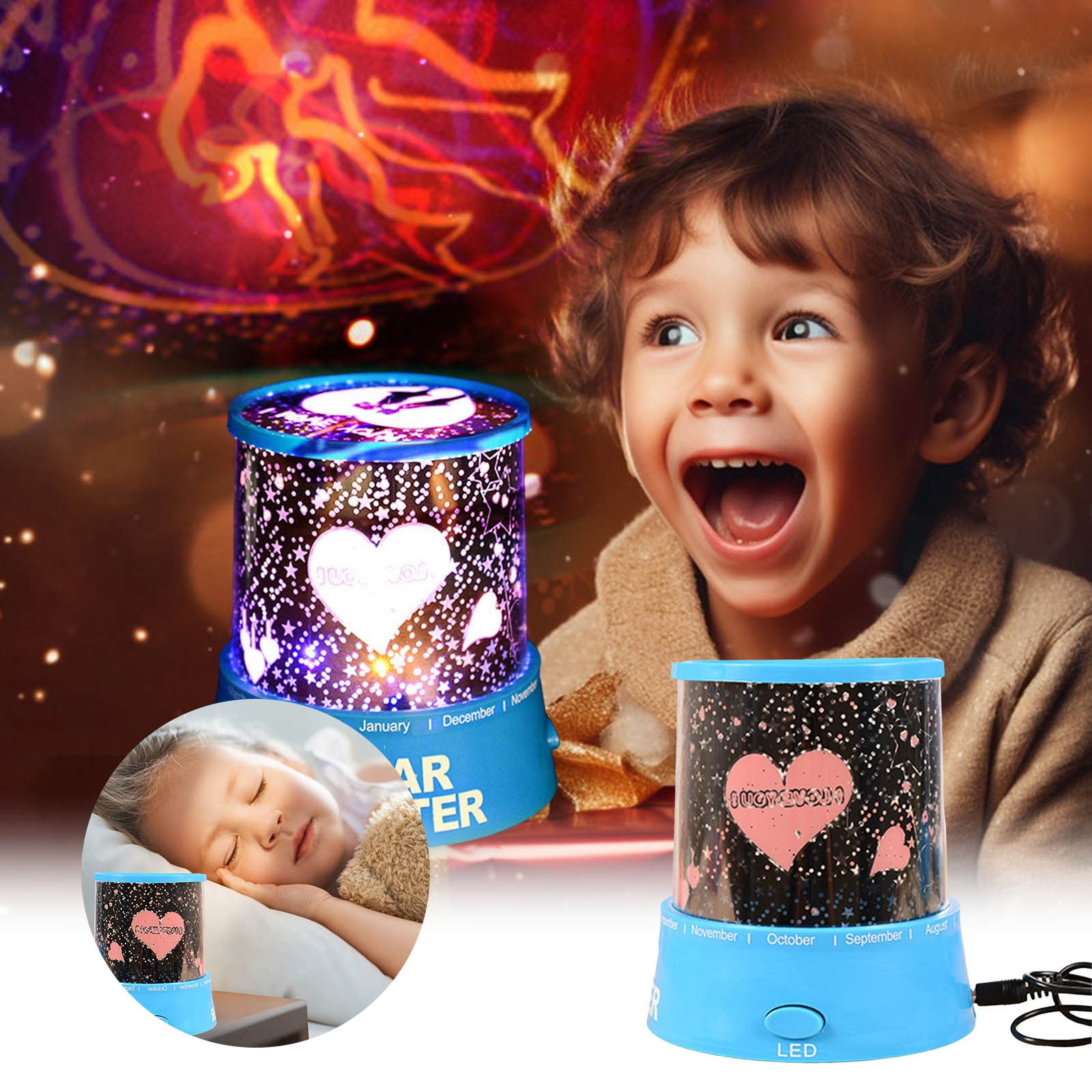 YruYptpaln Toilet Bowl Lights That Change Color LED Blue Projection ...