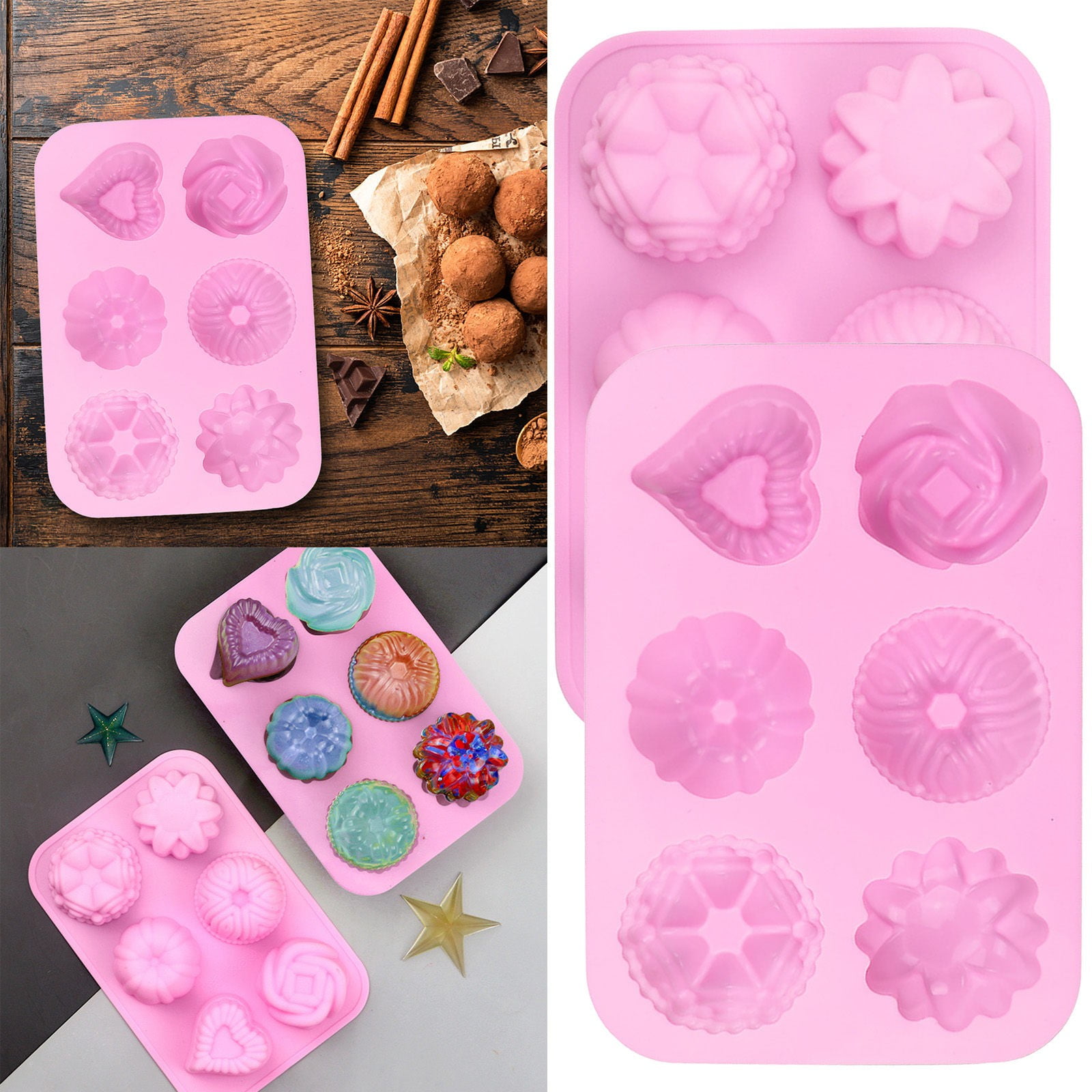YruYptpaln Washable Silicone Cake Cake Candy Chocolate Decorating Tray ...