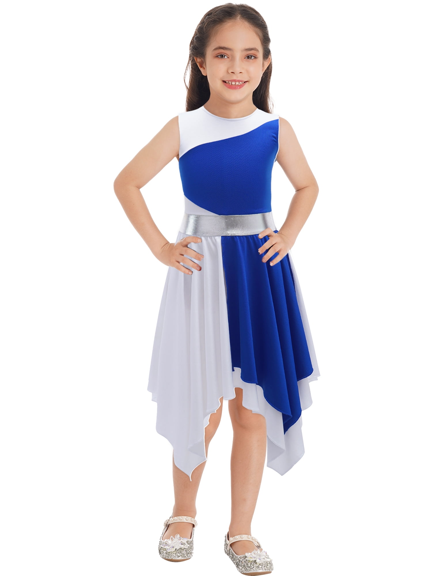 Yruioon Girls Gymnastics Leotard Lyrical Dance Dress High-Low Ballet ...