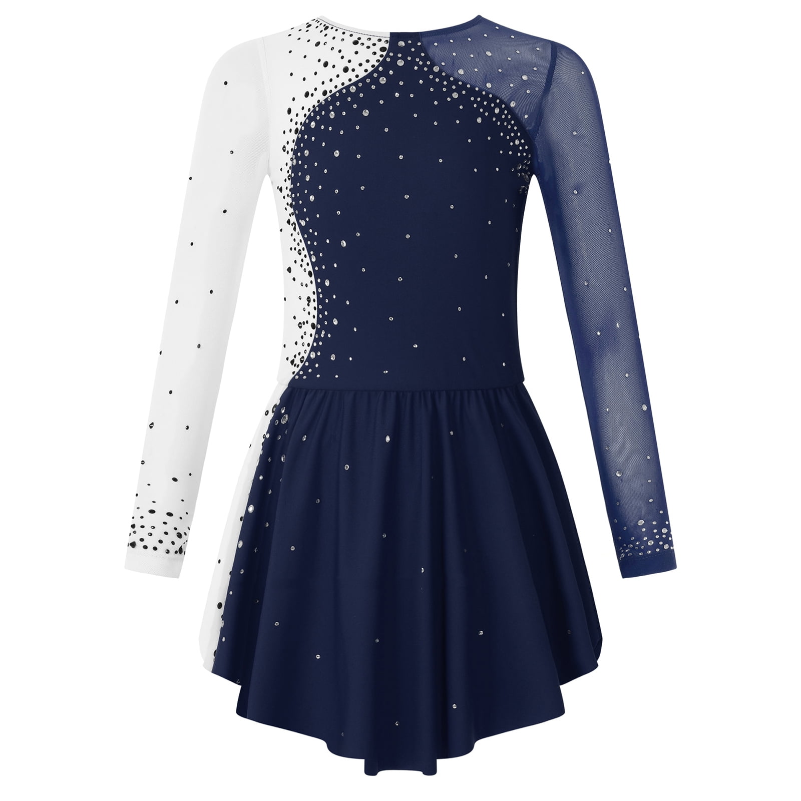 Yruioon Kid Girls Shiny Figure Ice Skating Dress Long Sleeve Gymnastic ...