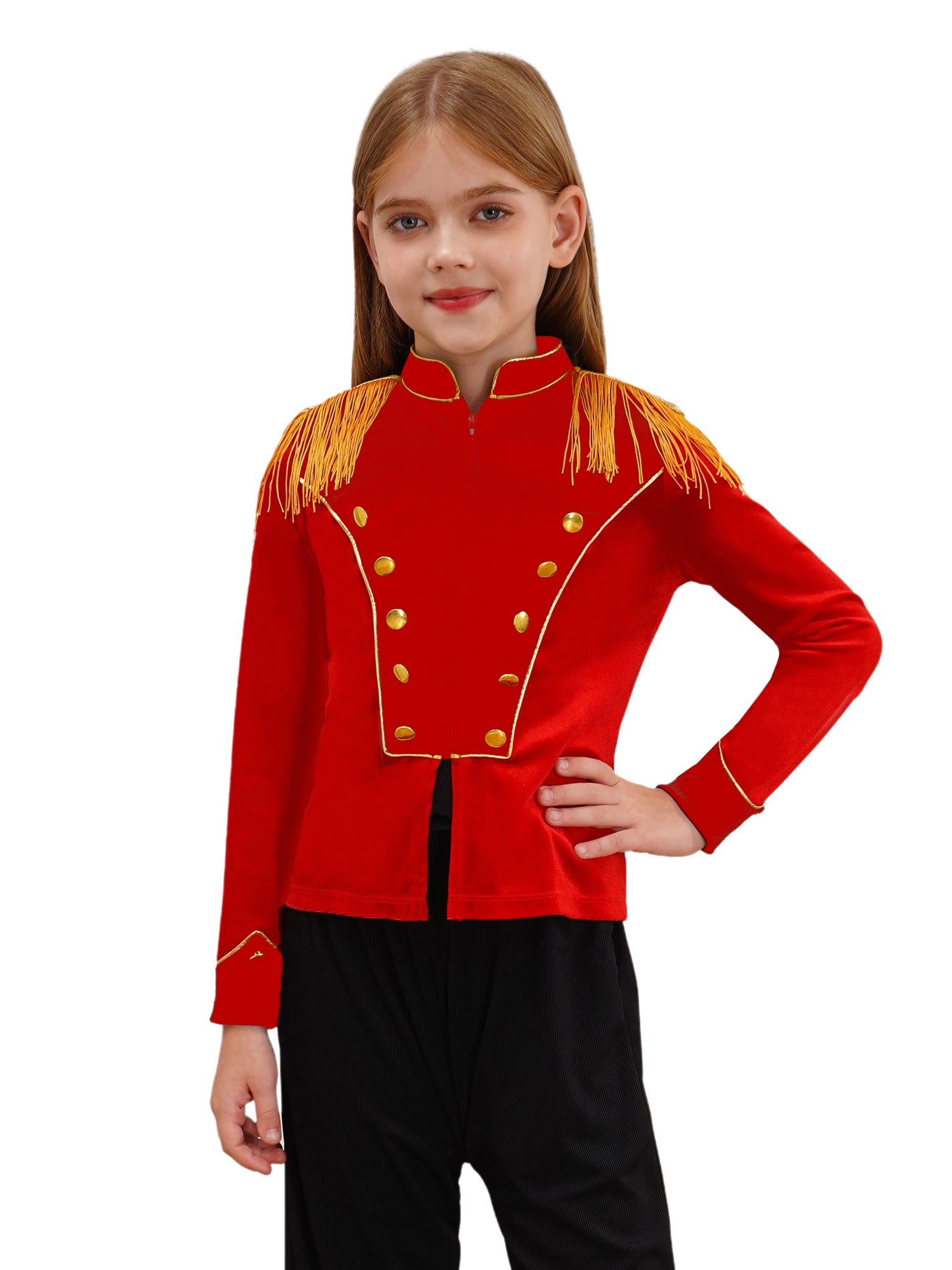 Yruioon Kids Girls Circus Ringmaster Costume Drum Marching Band Long ...