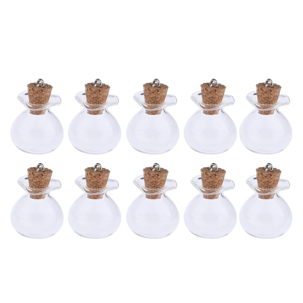 YsXoWiui 10Pcs Mini Glass Bottles Hanging Wishing Bottles DIY Pendant ...