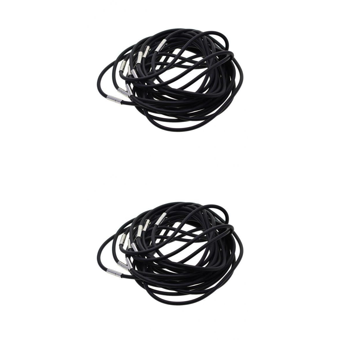 YsXoWiui 20 Pcs 3mm Black Rubber Cord Rope Necklace Chain with Copper ...