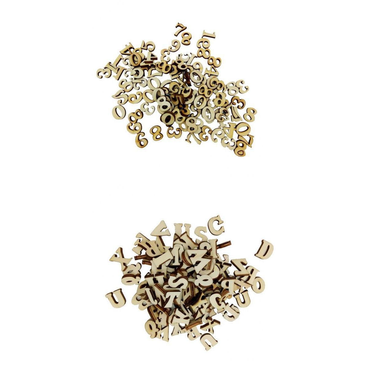 YsXoWiui 200Pcs Mini Wooden Letters Numbers Unpainted Alphabet Figure ...