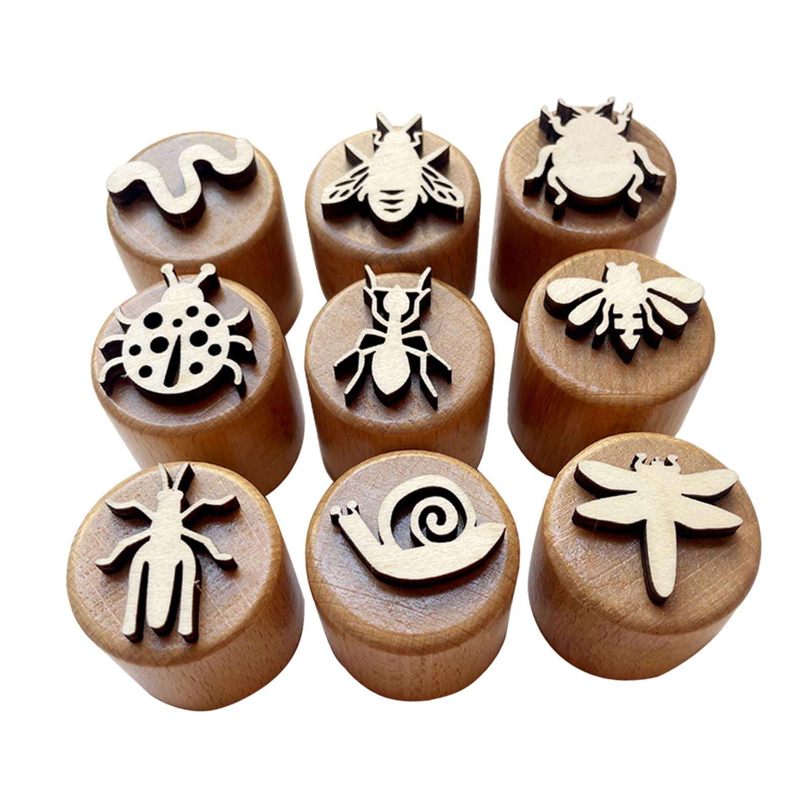 YsXoWiui 9 Pieces Wooden Stamps for Kids Pottery Stamps DIY Craft ...