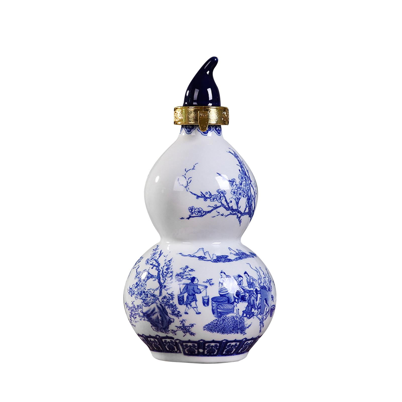 YsXoWiui Gourd Drinking Bottle with Stopper Portable Ceramic Gourd ...