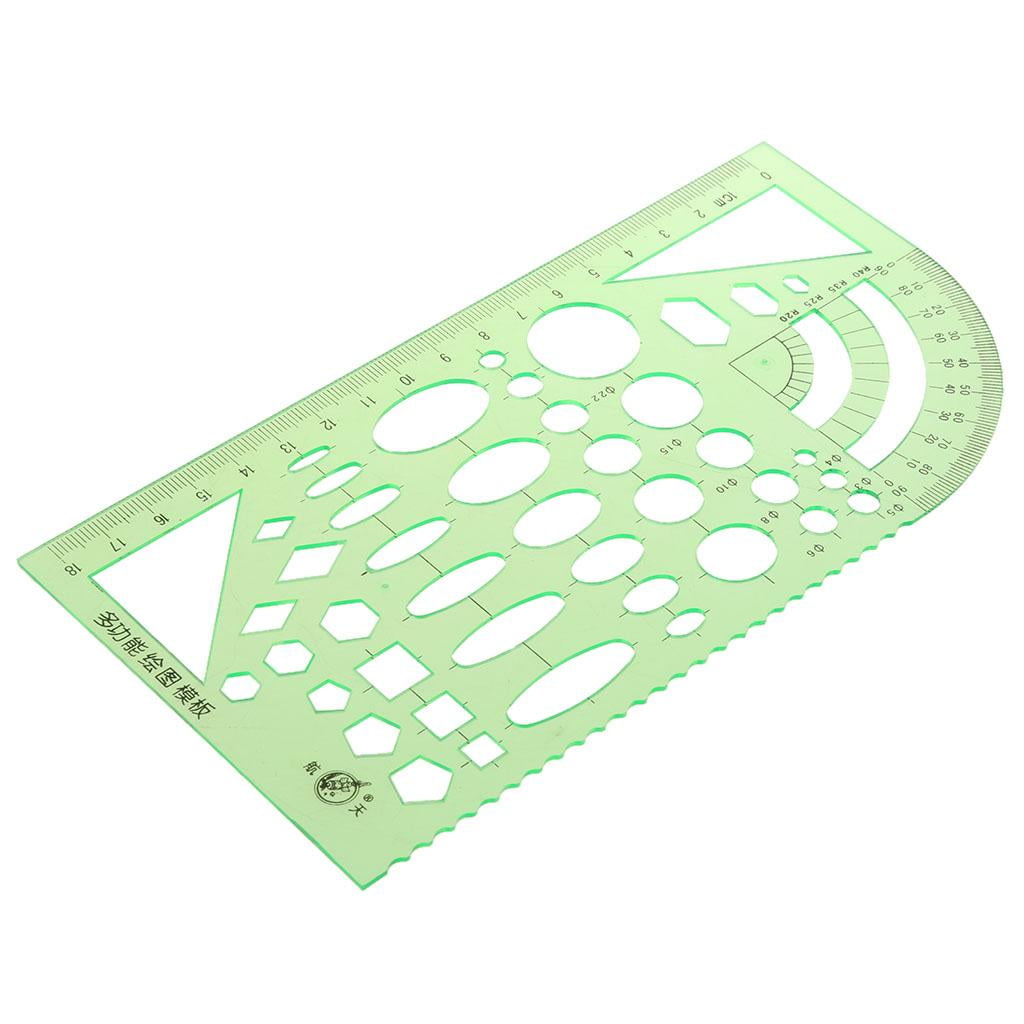 YsXoWiui Green Plastic Drafting Drawing Tool Ruler Geometric Oval ...