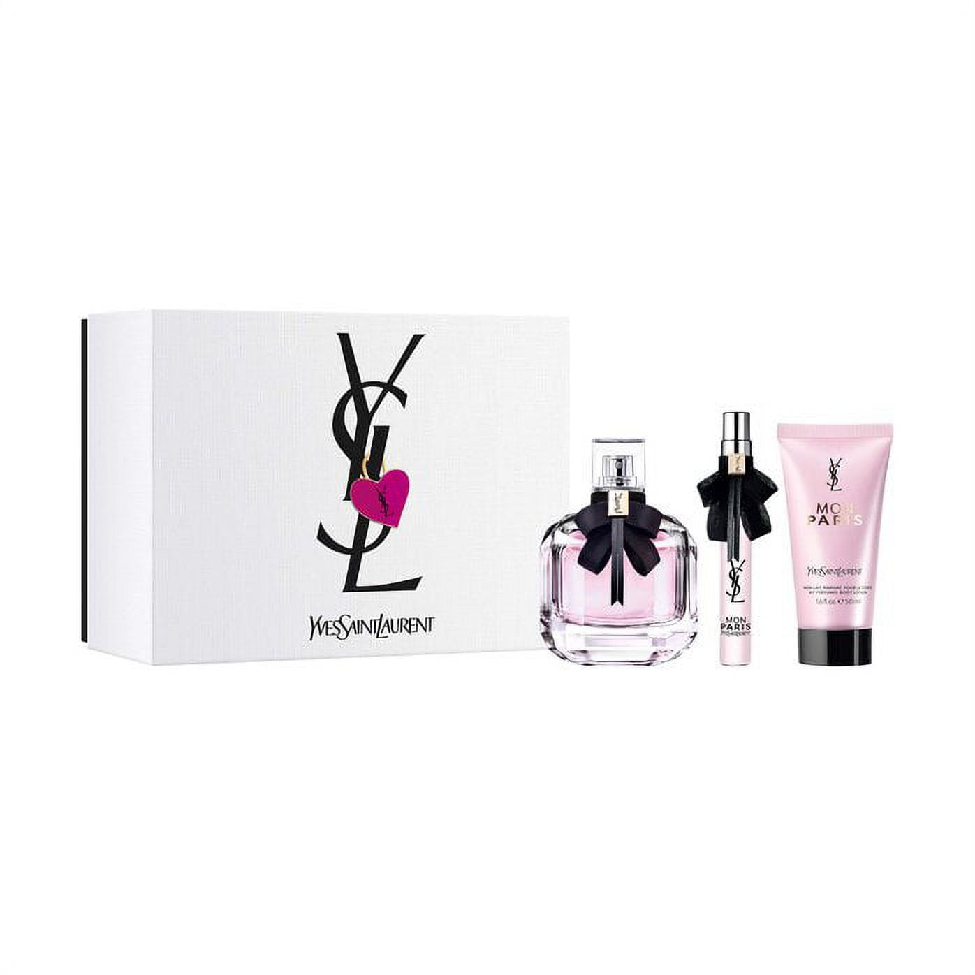 Ysl Mon Paris 3 Piece T Set For Women 30 Oz Eau De Parfum Mini Perfume 16 Oz Body Lotion
