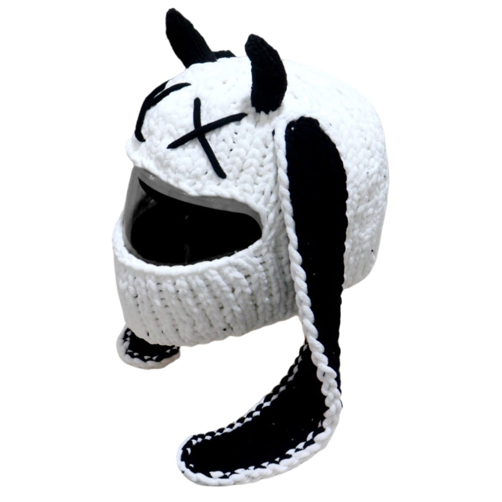 Ysmooiuy Hilarious Rabbits Ear Plush Motorcycle Helmets Covers Full ...