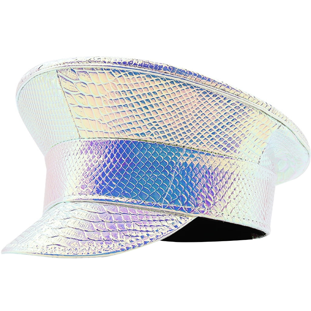Ysmooiuy PatentLeather Captain for Adult Nightclub Hat Party Hat for ...