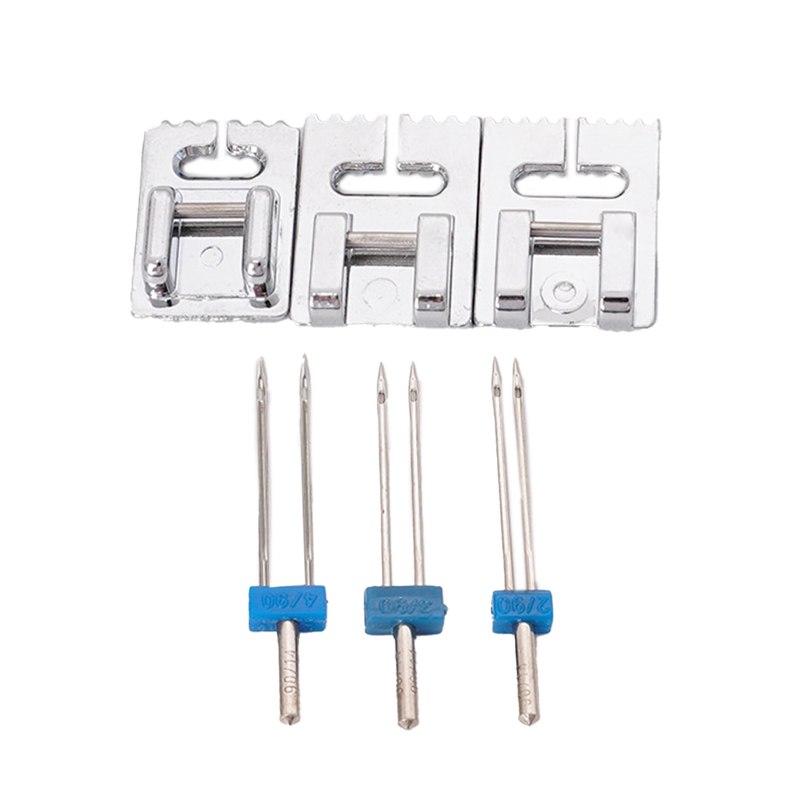 Ysmooiuy Sewing Machine Twin Needle and Pintuck Presser Foot Set 2/90 3 ...