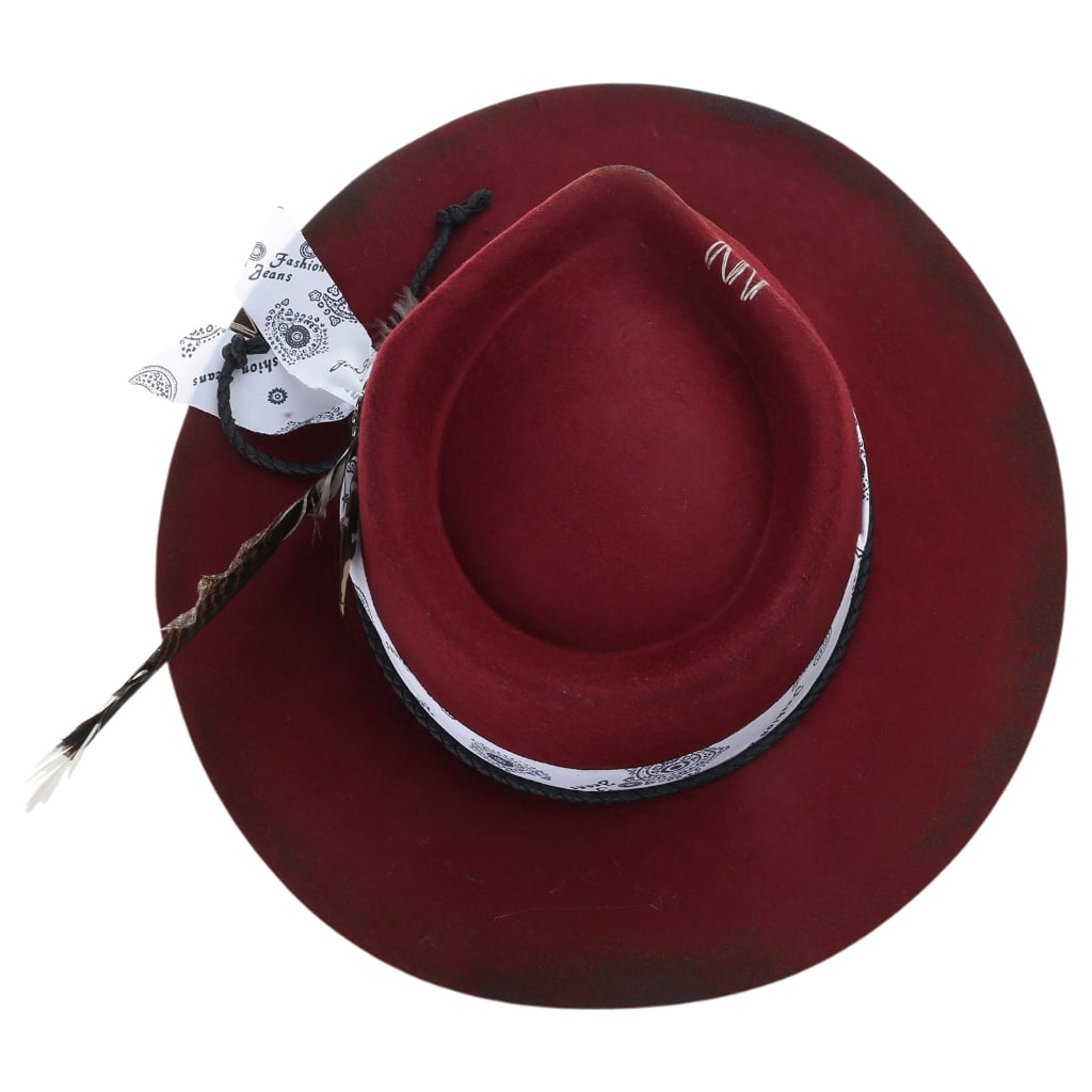 Ysmooiuy Wool Homburg Exotic Top Hat Wool Panama Hat Porkpie Hat ...