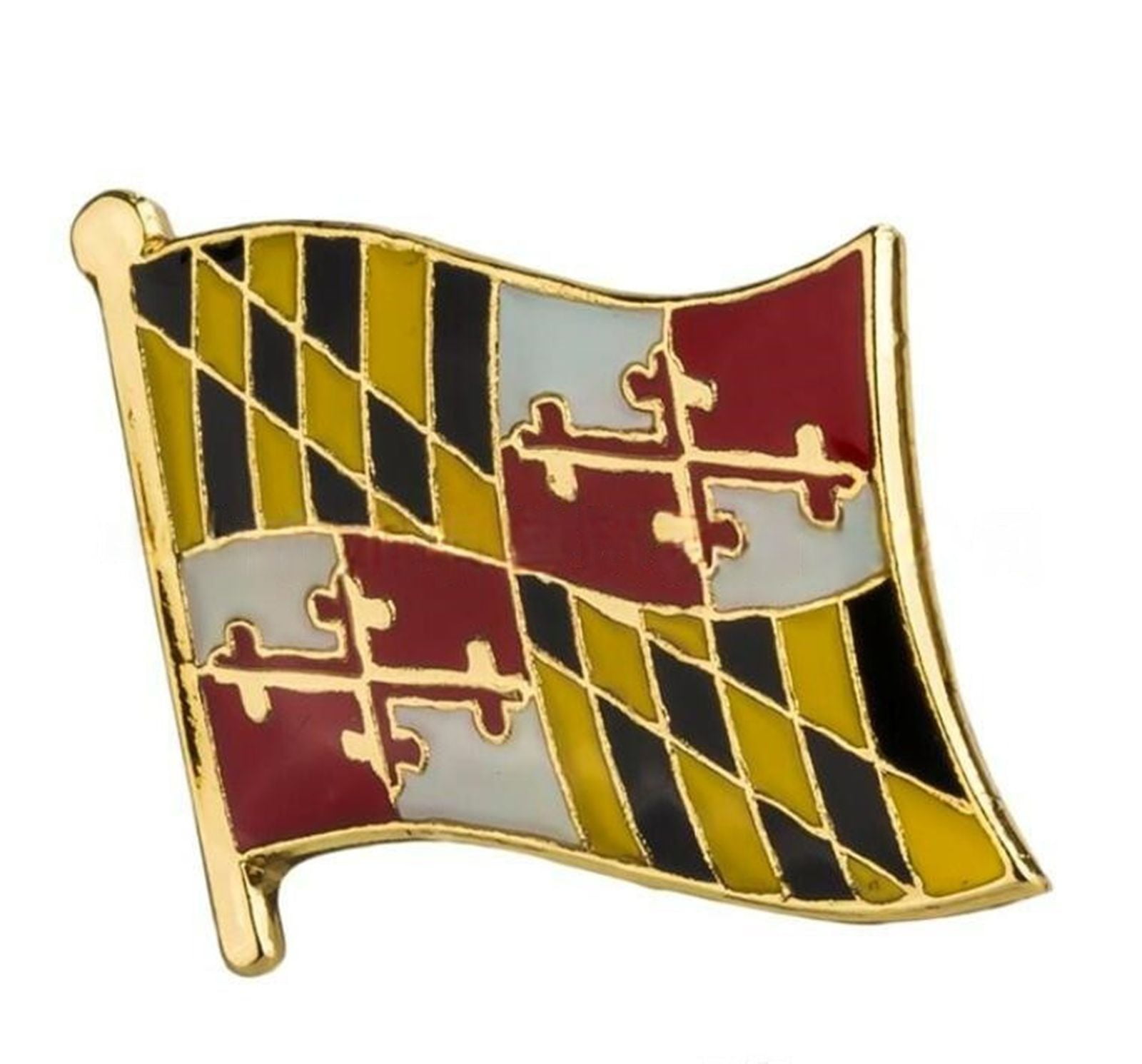 Ysmzzmsy 1 PCS（0.75x0.63 inch) Maryland Flag Pin Suit lapel flag pins ...