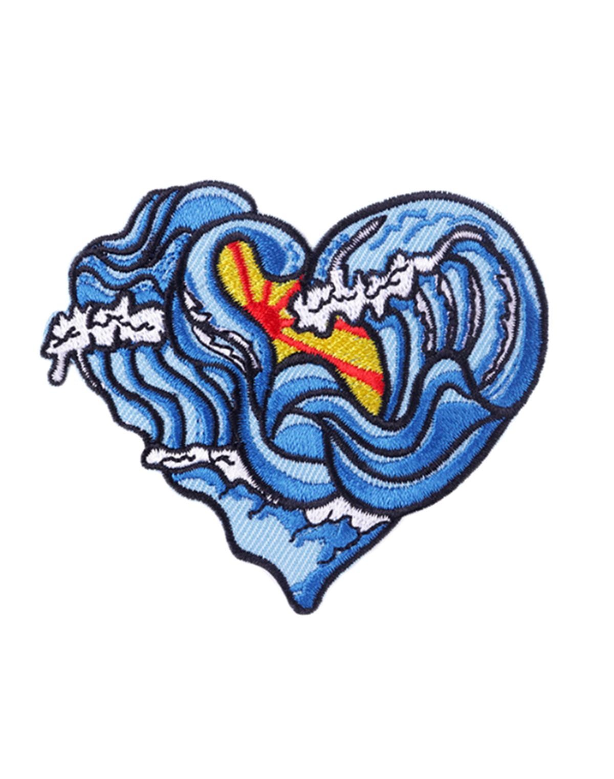 Ysmzzmsy 1 PCS Waves Iron On or Sew On Embroidered Waves Patch Heart ...