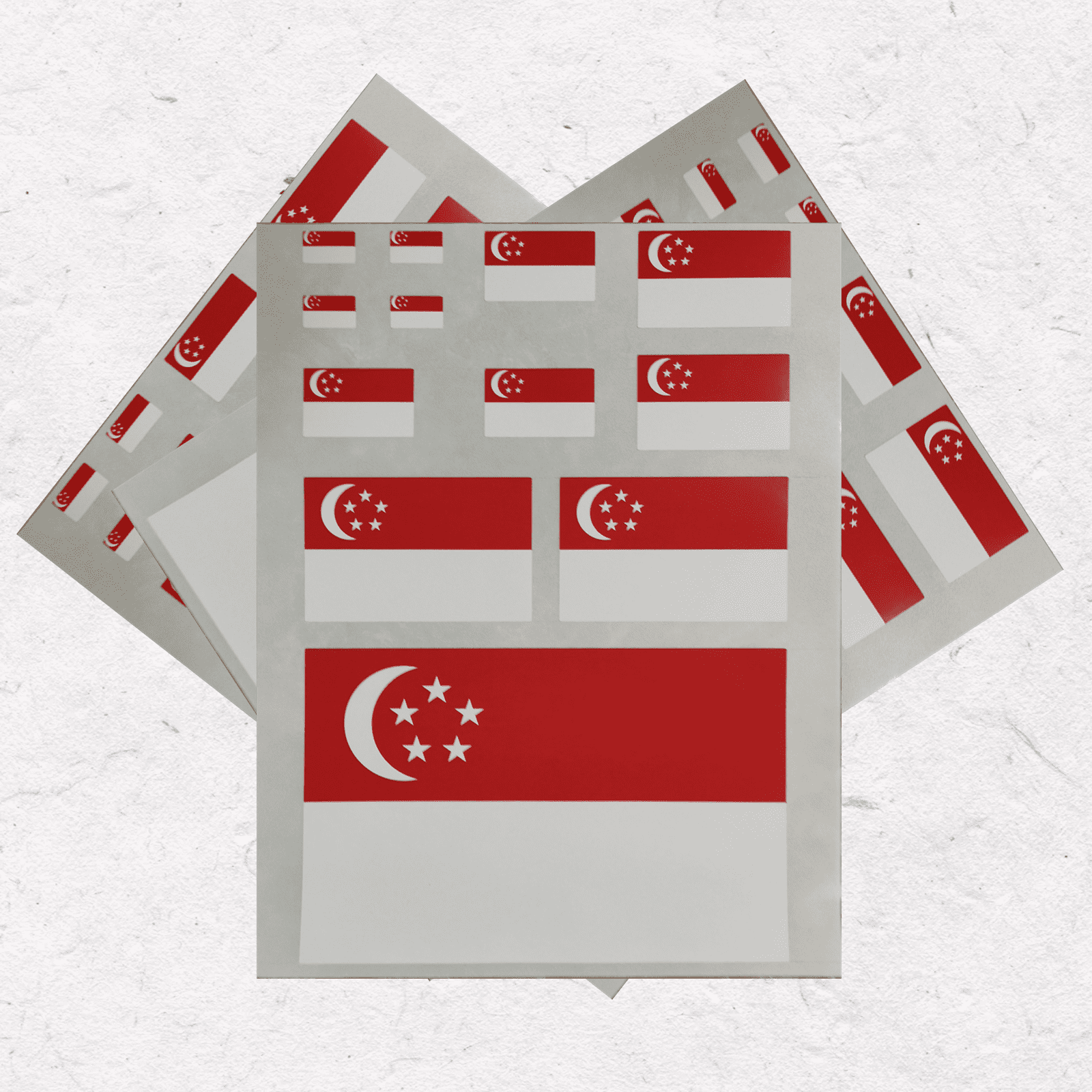 Ysmzzmsy 3 PCS（11.7 x 8.3 Inches ） Singapore Flag Sticker National ...