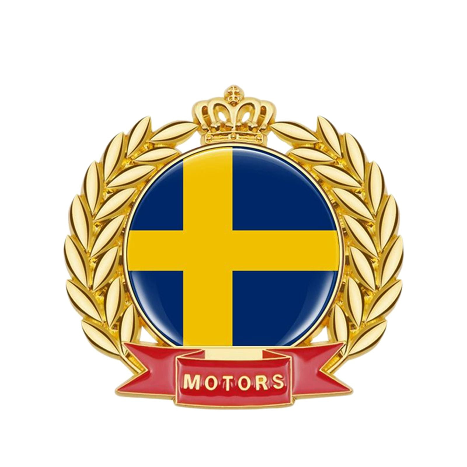 Ysmzzmsy Ysmzzmsy 1 PCS Country Flag Motors Crown Emblem Metal Decal, 2 ...