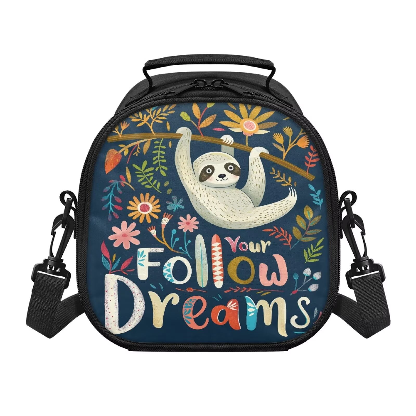 Yspwyqan Cute Flower Sloth Kids Insulated Lunch Tote Double-Insulated ...
