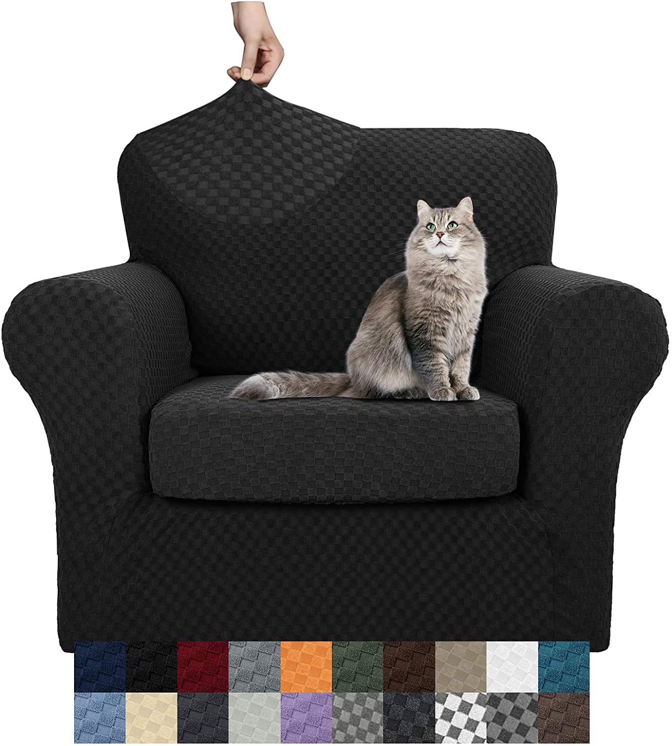 Ystyle Latest Checkered Chair Covers for Living Room High Stretch ...