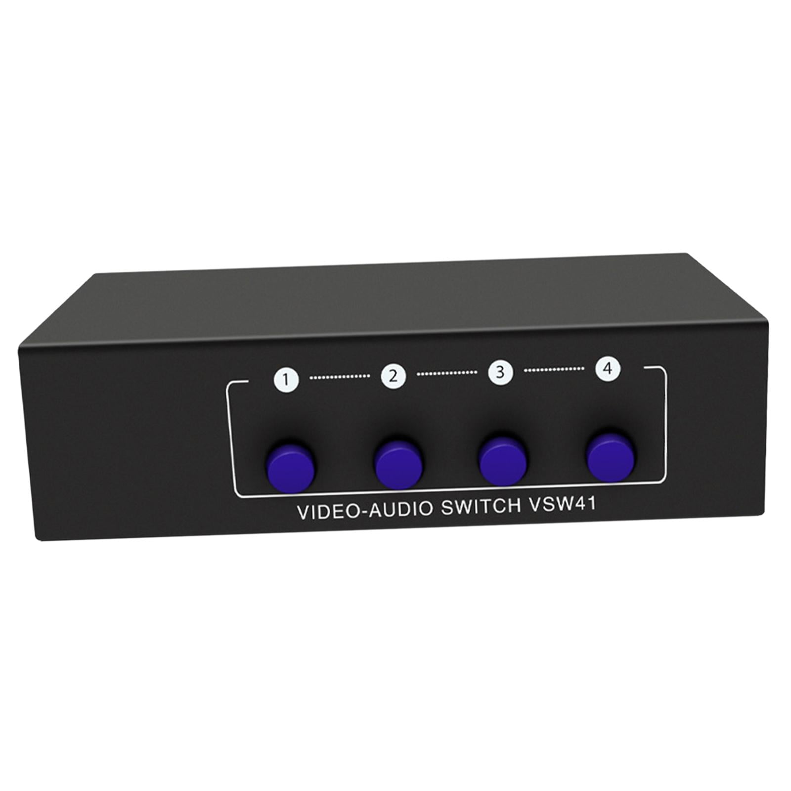 Ysyqkn 4 Way AV RCA Switch, RCA Switcher, RCA Splitter, RCA Selector ...