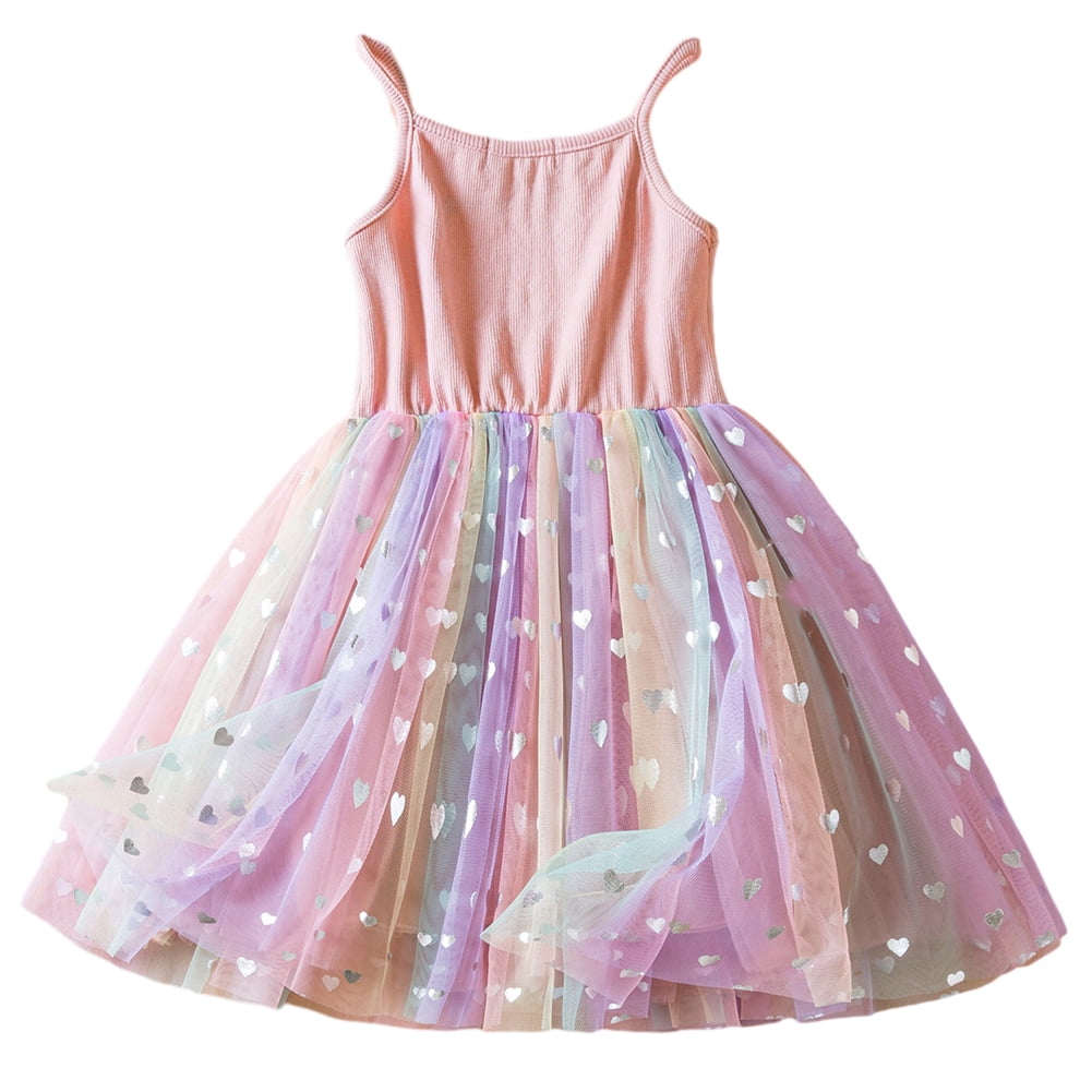 Ytdscs Infant Toddler Girls Rainbow Dress Sleeveless Tulle Princess ...