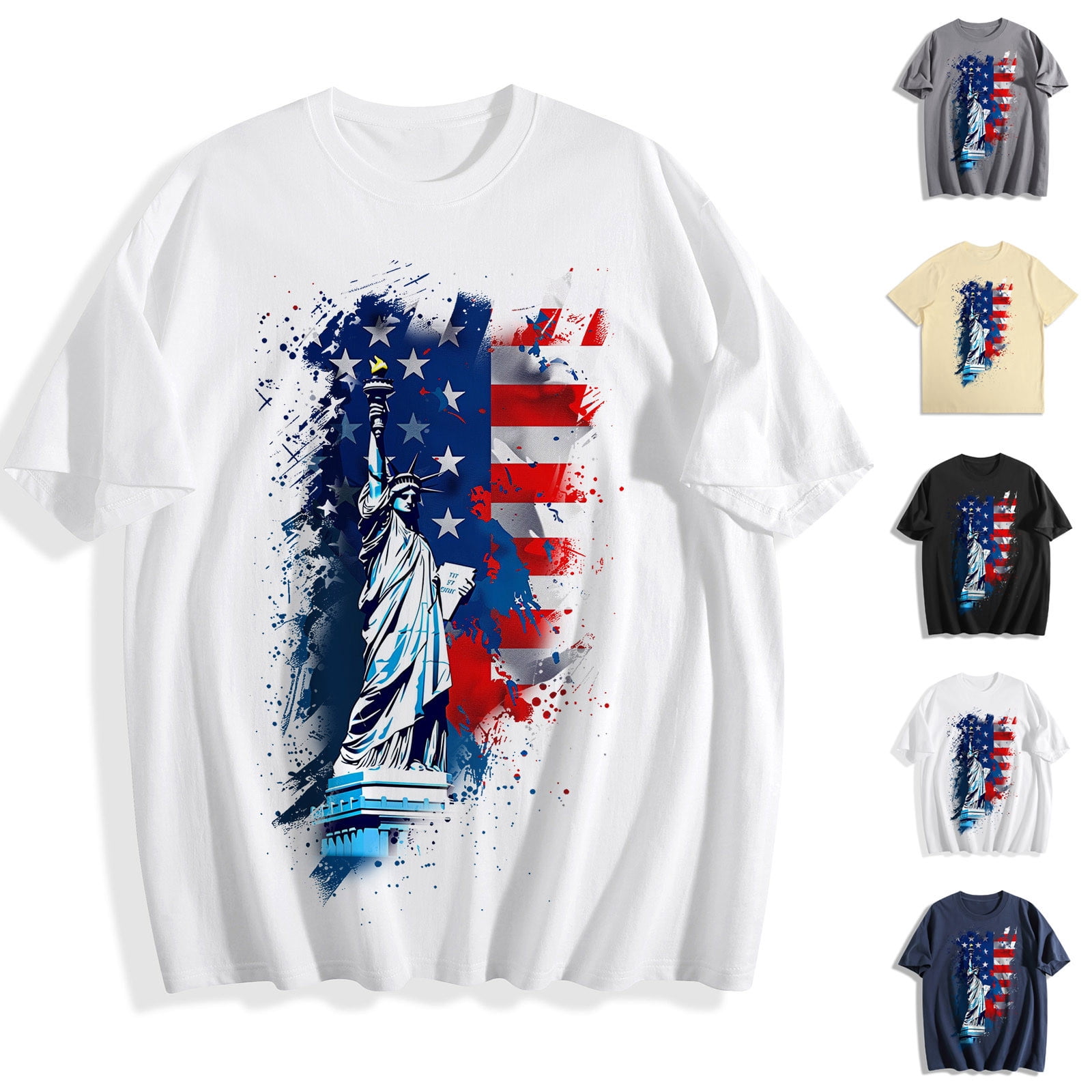 Yteetum 4th of July Shirts for Men Independence Day Patriotic Graphic ...