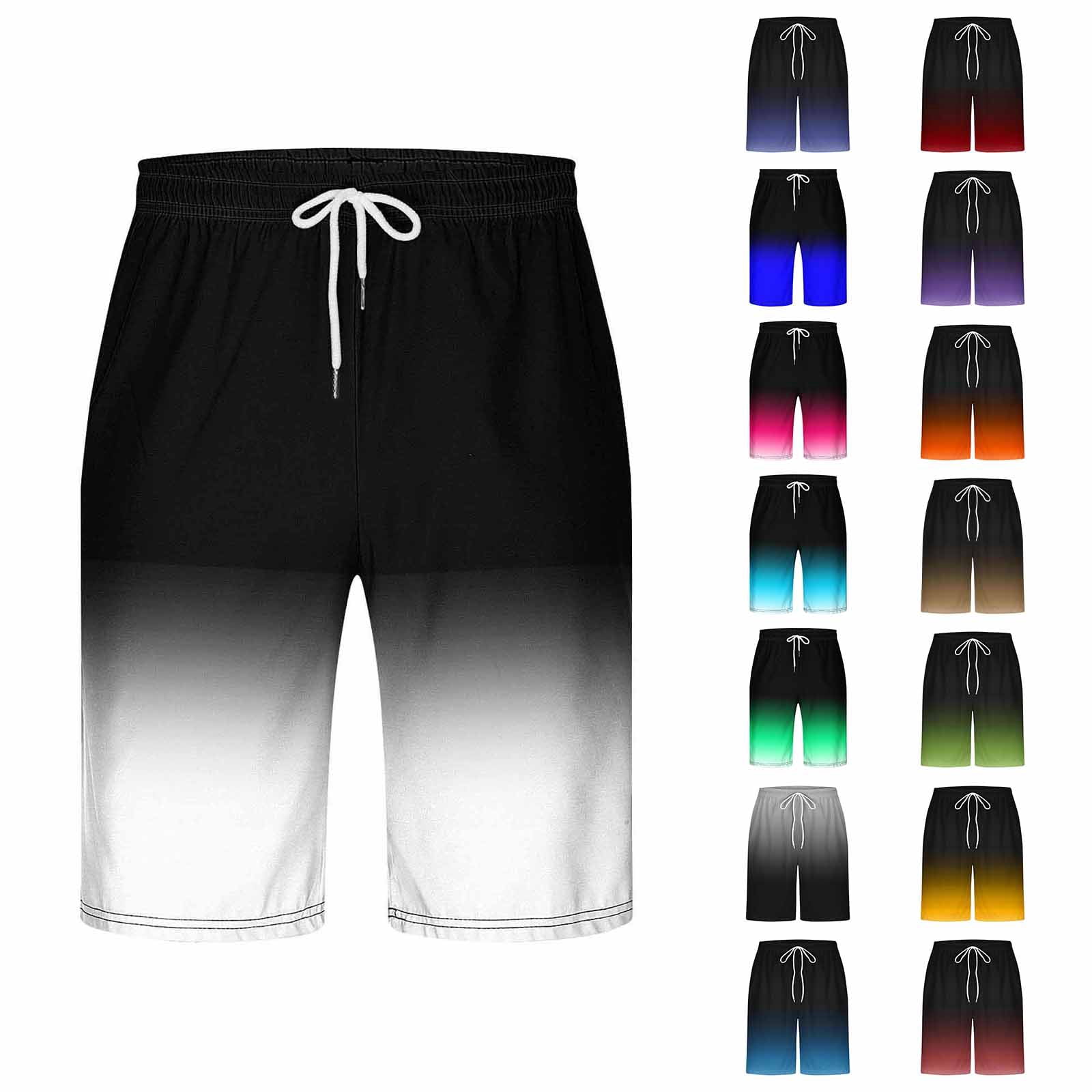 Yteetum Beach Shorts for Mens Swim Trunks Beach Shorts with Pockets ...