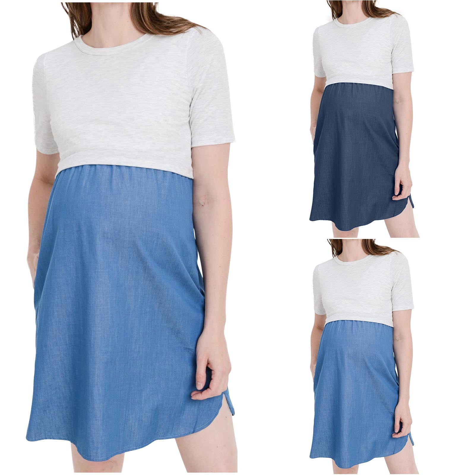 Yteetum Maternity Nightgown Dresses for Women Pregnant Woman Plus Size ...