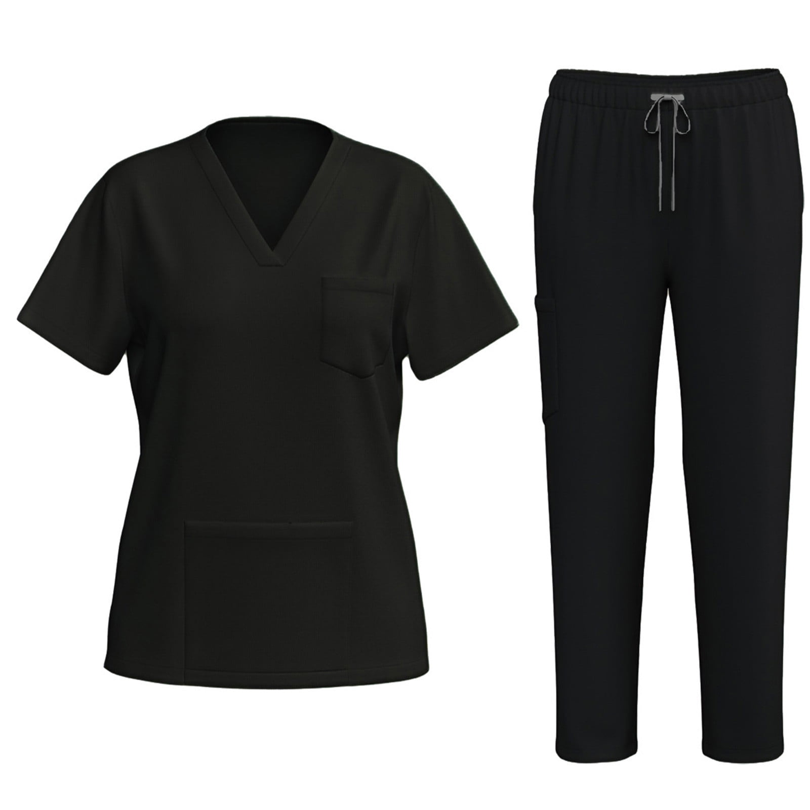 Yteetum Scrub for Women Set Elastic Drawstring Waist Pants Quick Dry ...