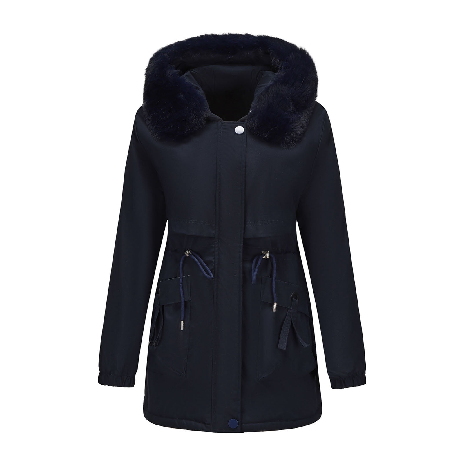 Yteetum Winter Coats for Women Oversized Mid-Length Trench Coat Thicken ...